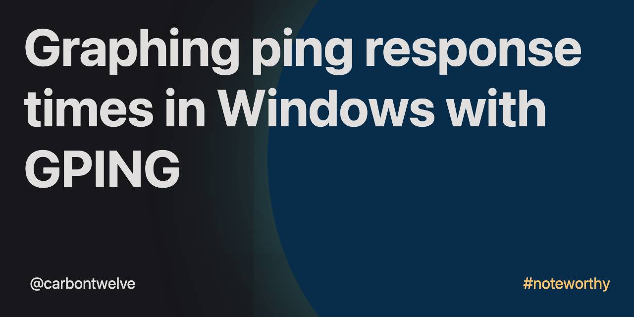 Graphing ping response times in Windows with GPING